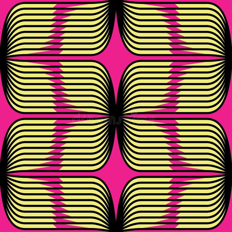 Abstract Vector Seamless Op Art Pattern. Colorful Disco Ornament Stock ...