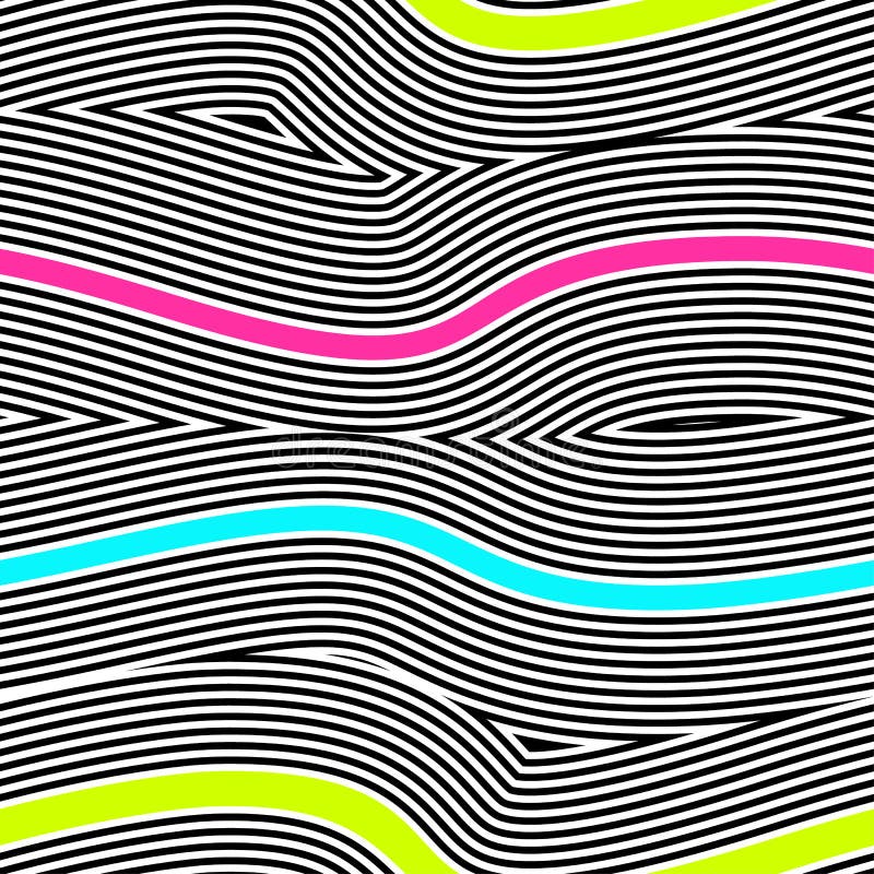 Abstract Vector Seamless Op Art Pattern. Colorful Pop Art, Graphic ...