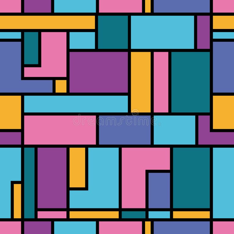 Abstract Vector Seamless Patern with Simple Shapes Stock Vector ...