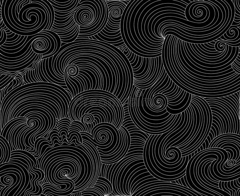 Abstract Vector Seamless Pattern with Curling Wave Lines Stock Vector ...