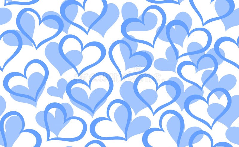 Abstract Vector Seamless Pattern with Decorative Blue Hearts Stock ...