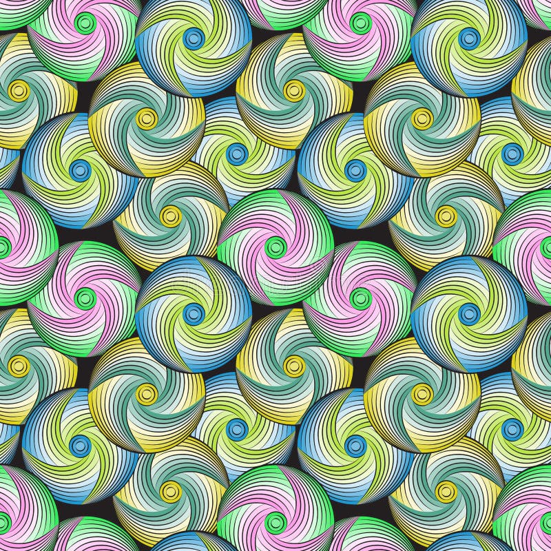 Abstract Vector Seamless Pattern. Geometric Curve Elements. Stock ...