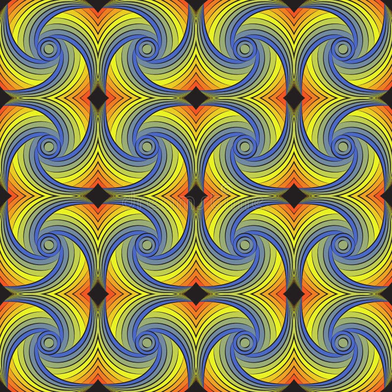 Abstract Vector Seamless Pattern. Geometric Curve Elements. Stock ...