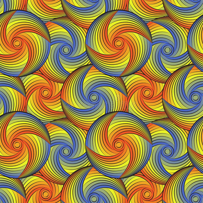 Abstract Vector Seamless Pattern. Geometric Curve Elements. Stock ...