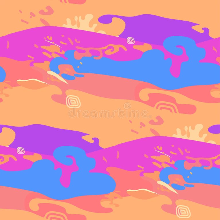 Abstract Vector Seamless Pattern of a Liquid Colorful Flows. Stock ...