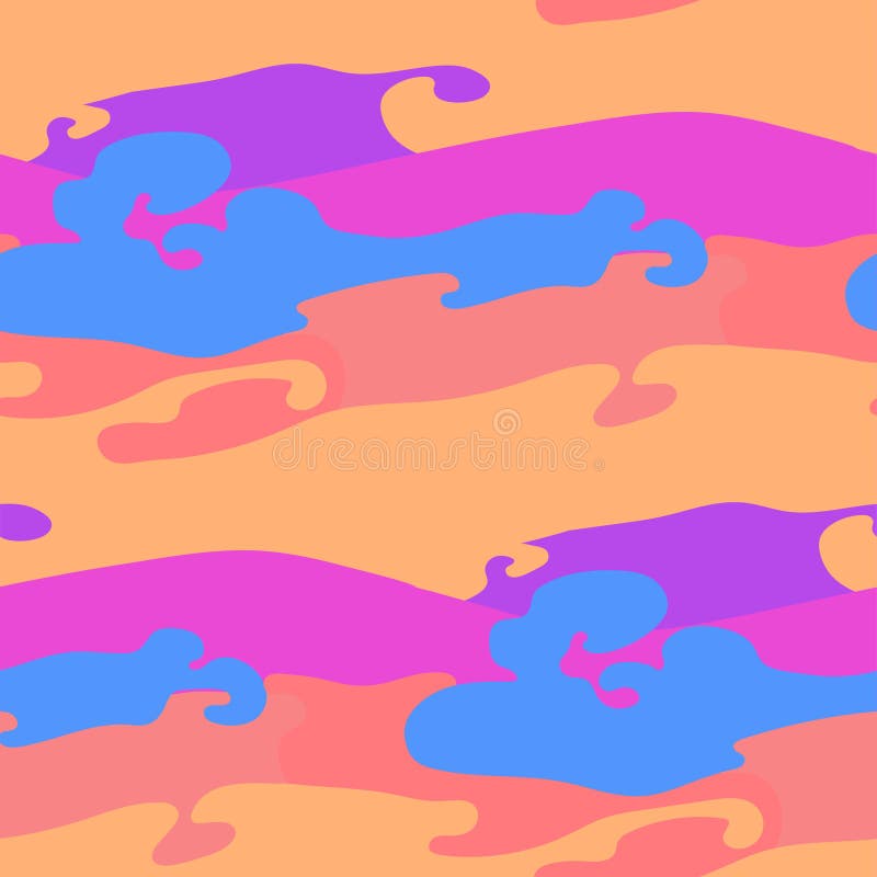 Abstract Vector Seamless Pattern of a Liquid Colorful Flows. Stock ...