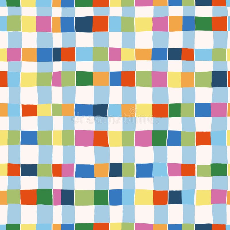 Abstract Vector Seamless Pattern Multicolored Checkered Pattern ...