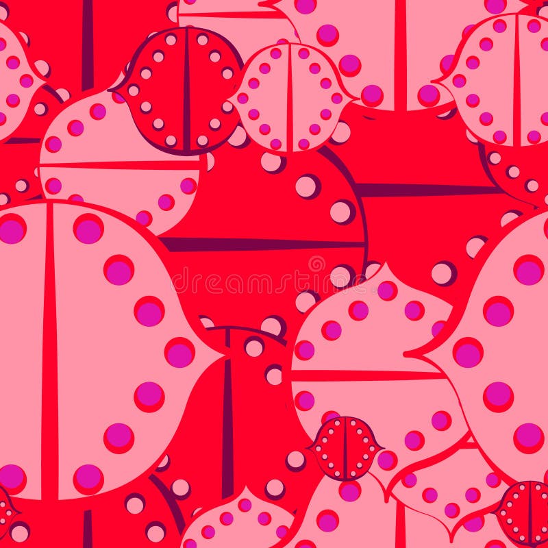 Abstract Vector Seamless Pattern in Red and Pink Tones Stock ...