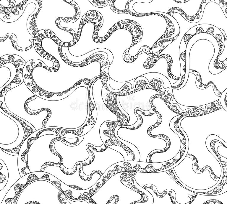 Abstract Vector Seamless Texture with Handwritten Figured Ornamental ...