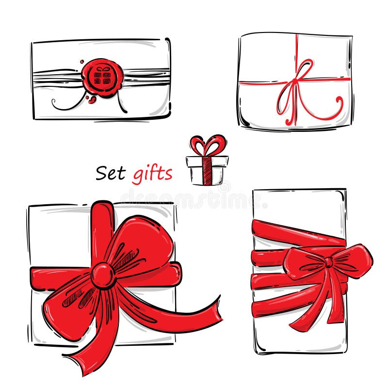 Abstract set of gifts stock vector. Illustration of decoration - 164074025