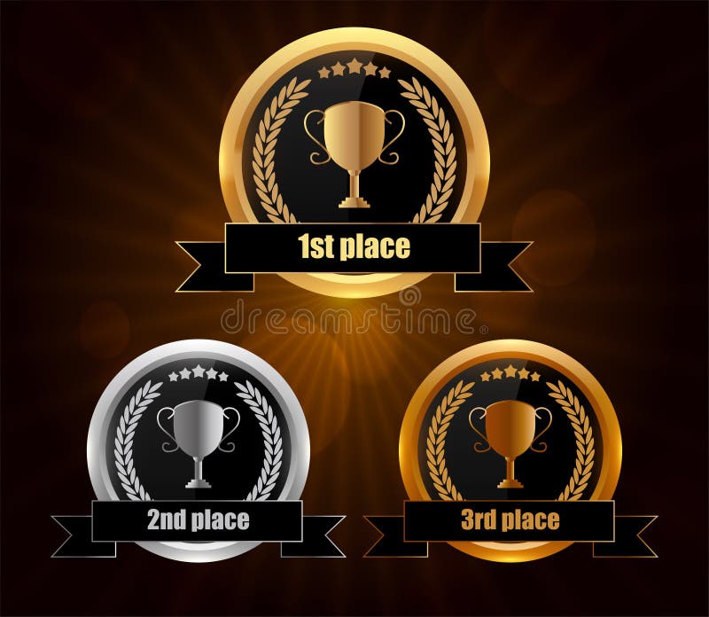 Vector Set of Insignia for 1st, 2nd, 3rd Place Stock Vector ...