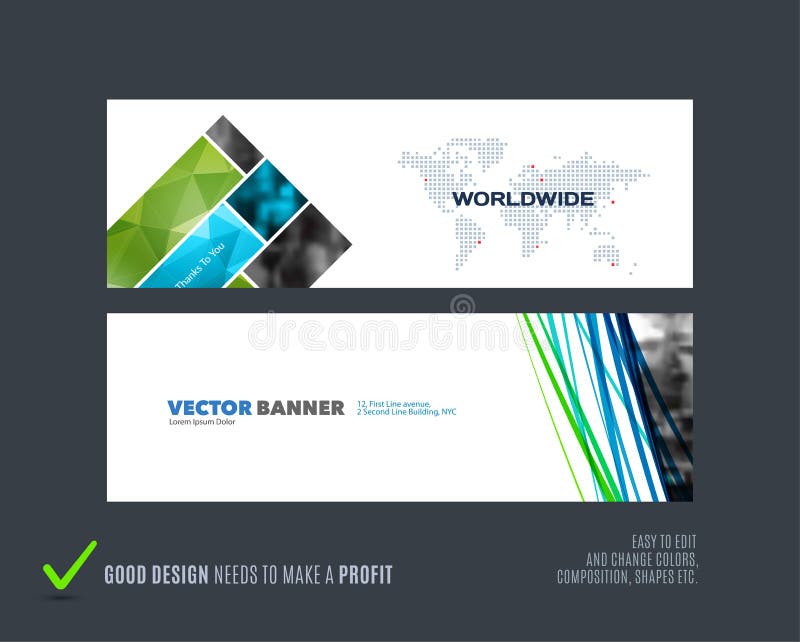 Abstract Vector Set of Modern Horizontal Website Banners Stock Vector ...