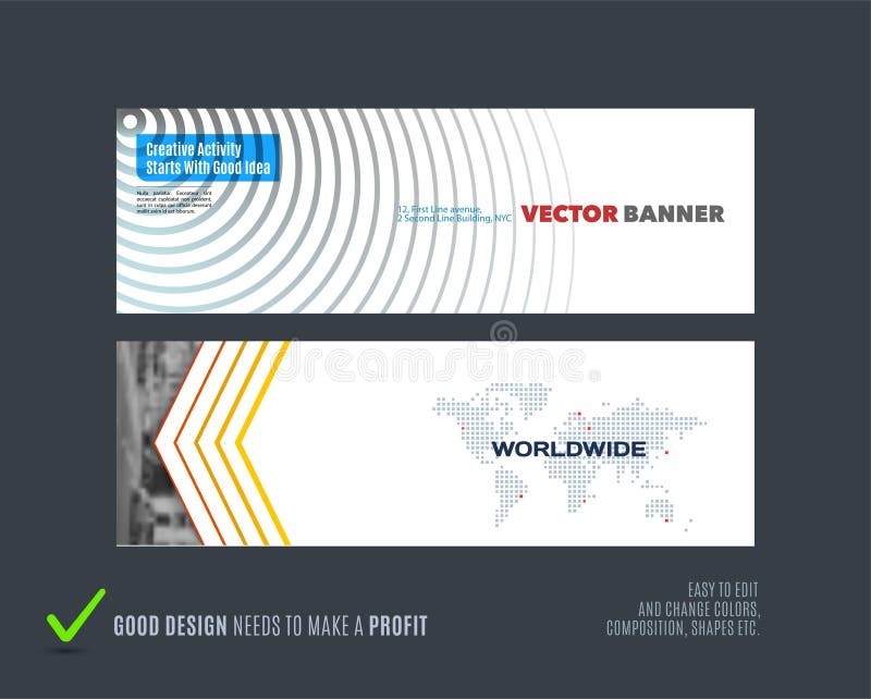 Abstract Vector Set of Modern Horizontal Website Banners Stock Vector ...