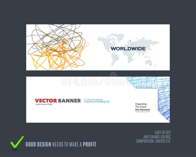 Abstract Vector Set of Modern Horizontal Website Banners Stock Vector ...