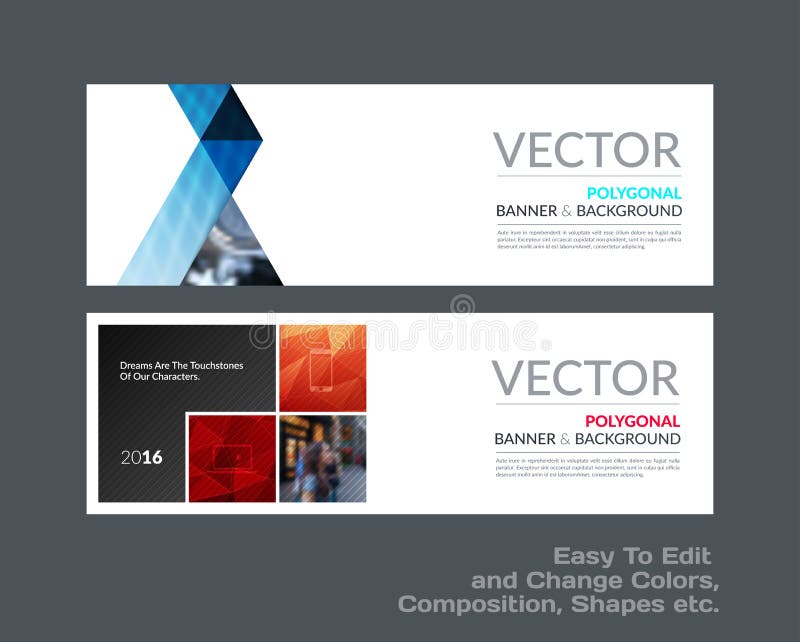 Abstract Vector Set of Modern Horizontal Website Banners Stock Vector ...