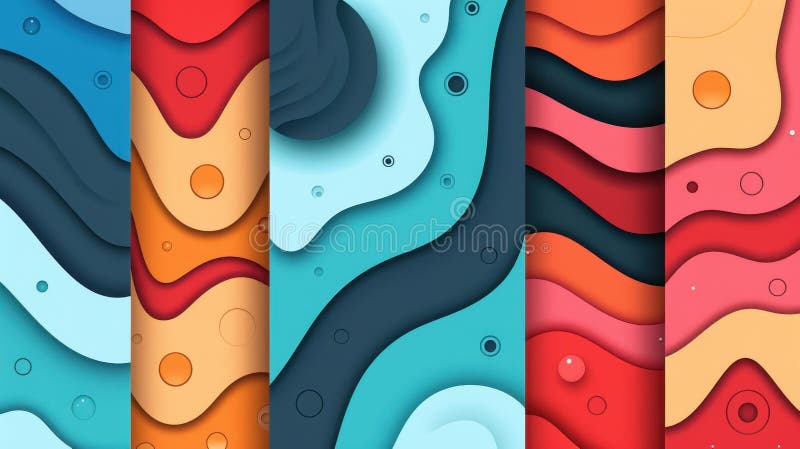 Abstract Vector Set of New Wave Headers for Modern Designs Stock ...