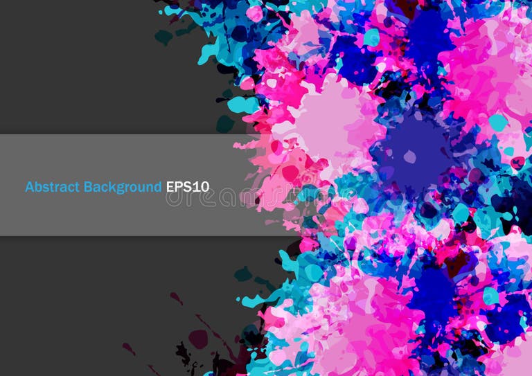 Abstract Vector Shape with Splatter Multi Colored Design Background ...