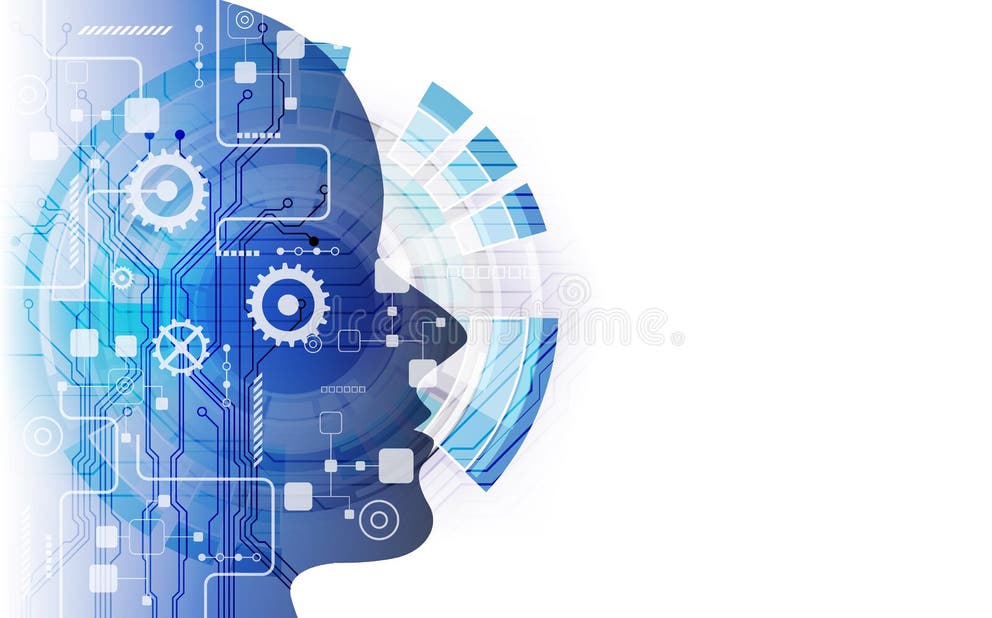 Abstract Vector Silhouette of Virtual Human 3d Illustration Background ...