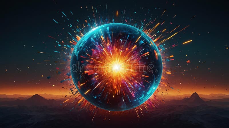 Abstract Vector Sphere Explosion Explosion of Sphere W Ai Generated ...