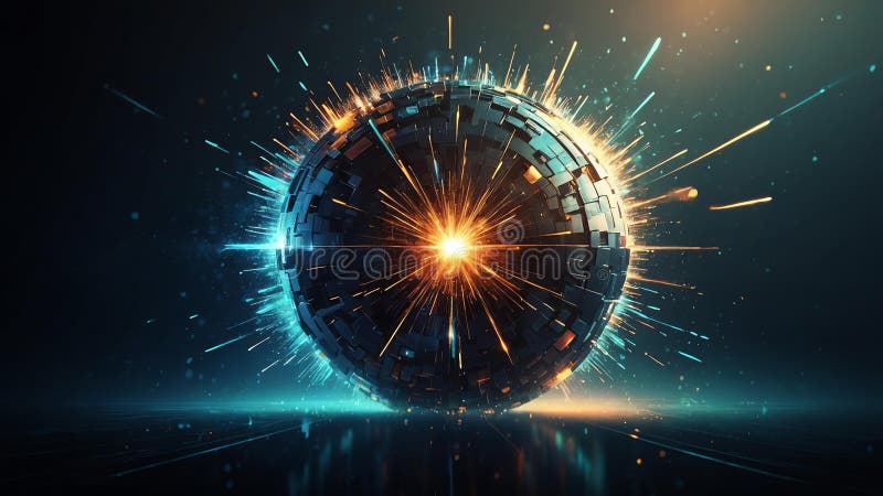 Abstract Vector Sphere Explosion Explosion of Sphere W Ai Generated ...