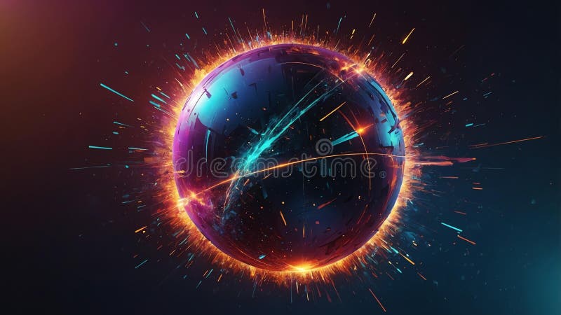 Abstract Vector Sphere Explosion Explosion of Sphere W Ai Generated ...