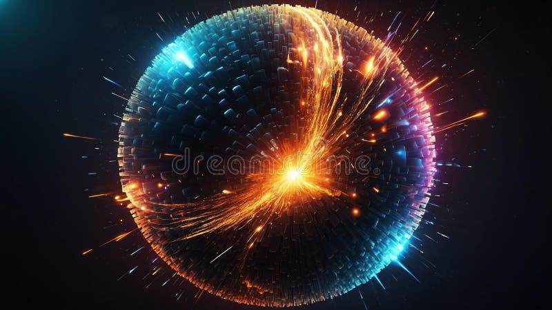 Abstract Vector Sphere Explosion Explosion of Sphere W Ai Generated ...