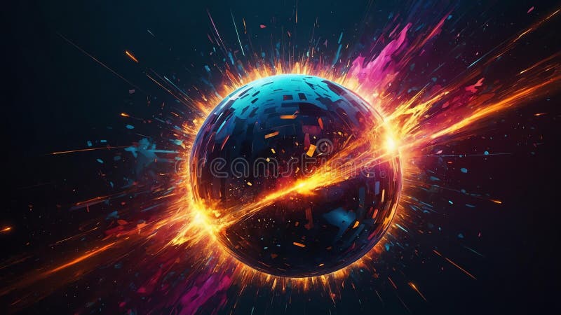Abstract Vector Sphere Explosion Explosion of Sphere W Ai Generated ...