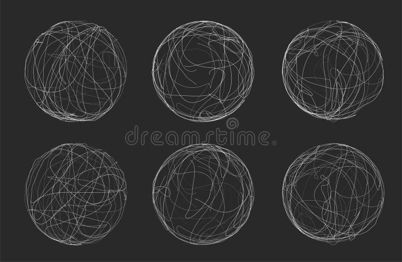 Abstract Vector Sphere of Lines and Curves. Set Stock Vector ...