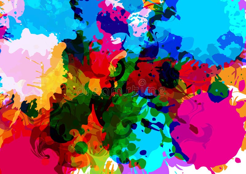 Abstract Vector Splatter Color Background Design: Splash of Color and ...
