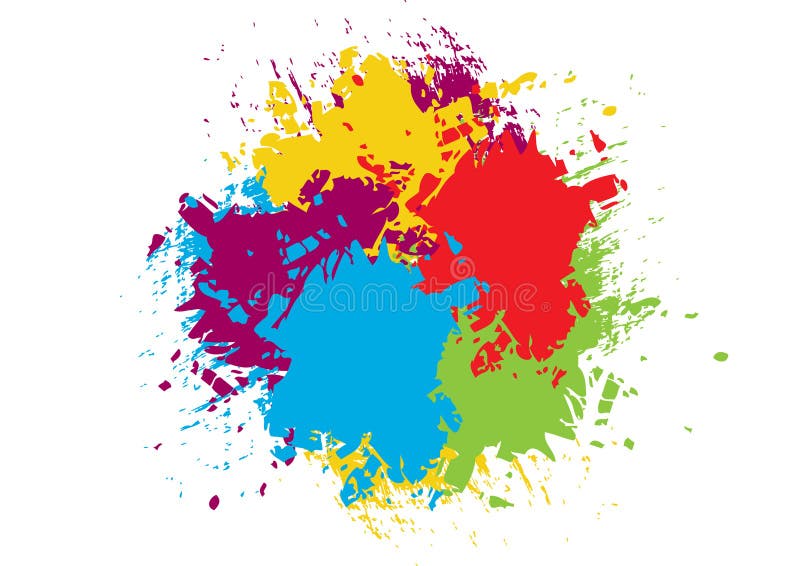 Abstract Vector Splatter Multi Color Isolated Background Design ...