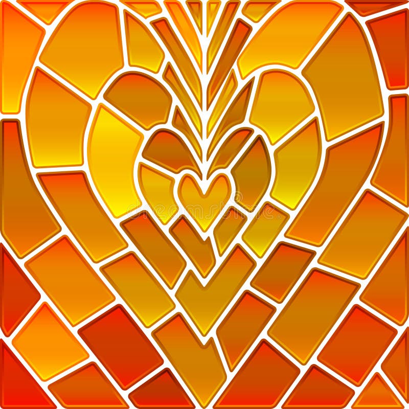 Stained Glass Heart Vector Stock Illustrations 529 Stained Glass