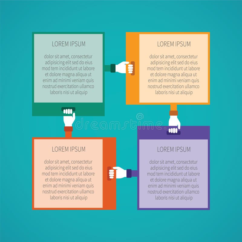 Abstract Vector 4 Steps Infographic Template in Flat Style for Layout ...