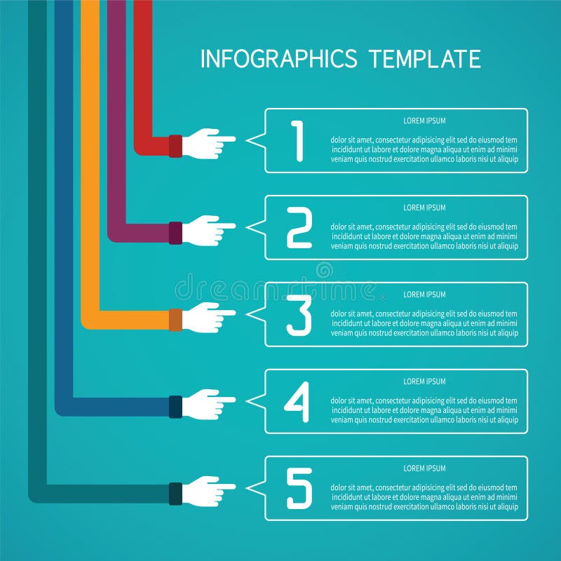 Abstract Vector 5 Steps Infographic Template in Flat Style for Layout ...
