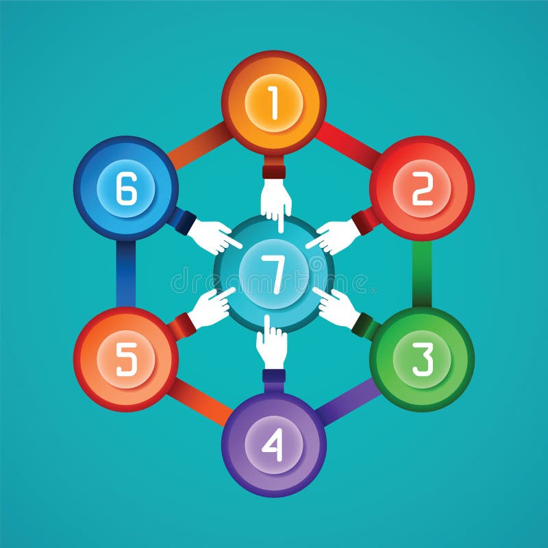 Abstract Vector 7 Steps Infographic Template in Flat Style for Layout ...