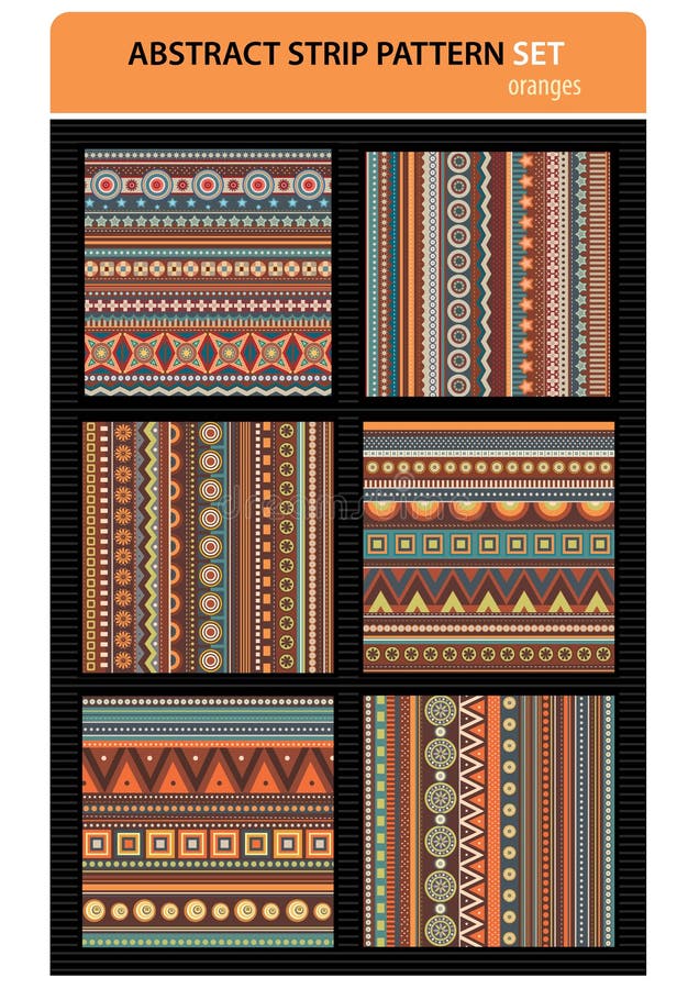 Abstract Vector Strip Pattern Set. Stock Vector - Illustration of ...