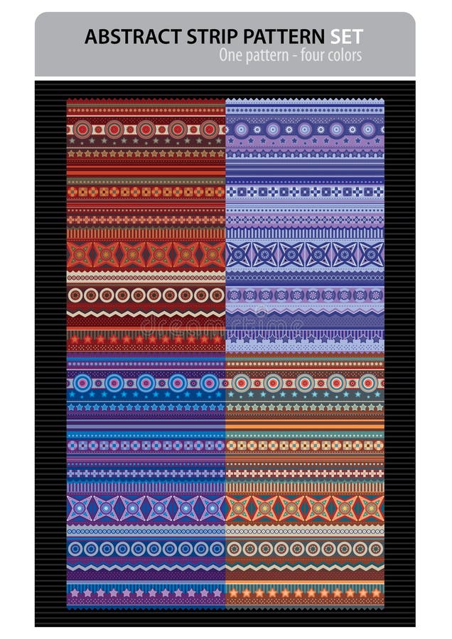 Abstract Vector Strip Pattern Set. Stock Vector - Illustration of ...