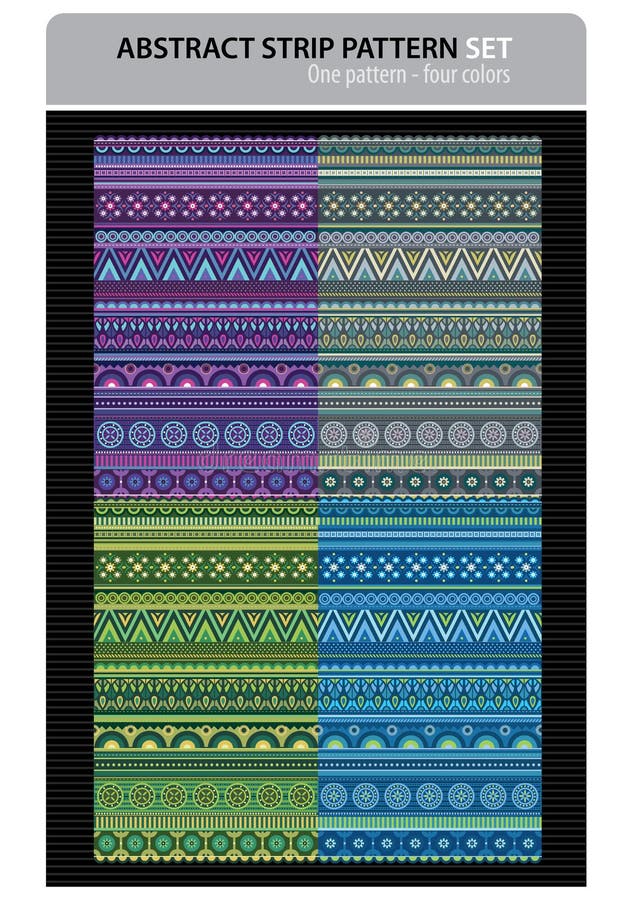 Abstract Vector Strip Pattern Set. Stock Vector - Illustration of ...