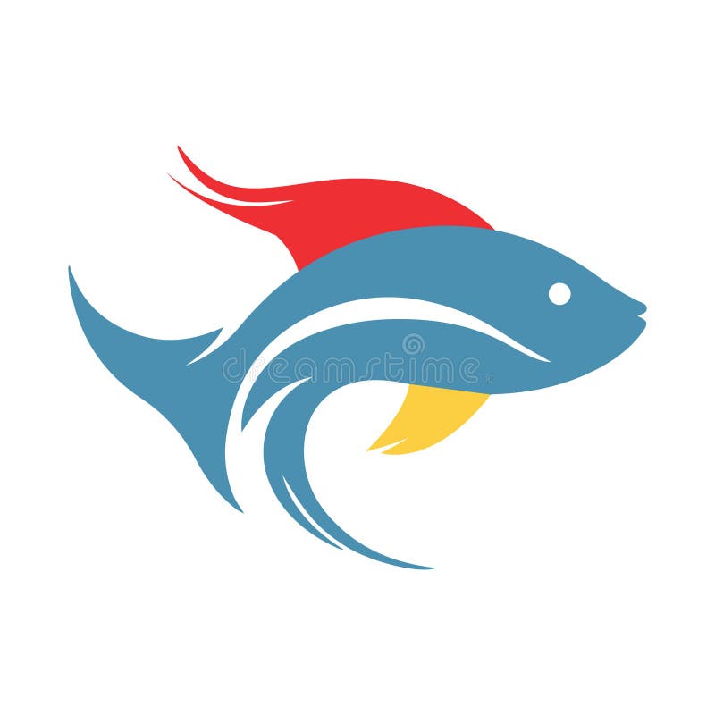Abstract Vector Stylized Fish with Colorful Fins Icon or Logo Design ...