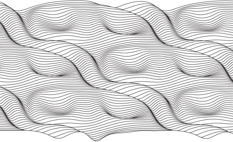Abstract Vector Surface. Landscape Made of Lines. Surface Made of ...