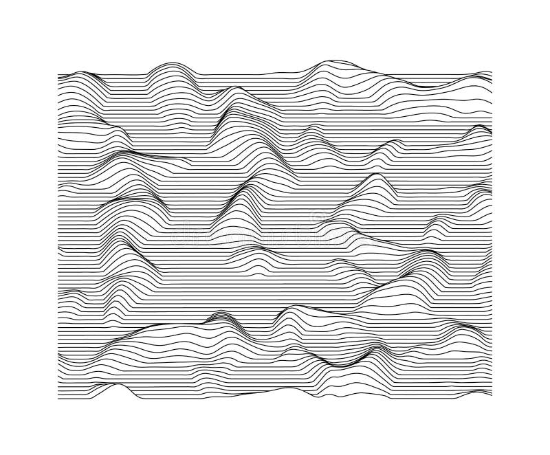 Abstract Vector Surface. Landscape Made of Lines. Surface Made of ...