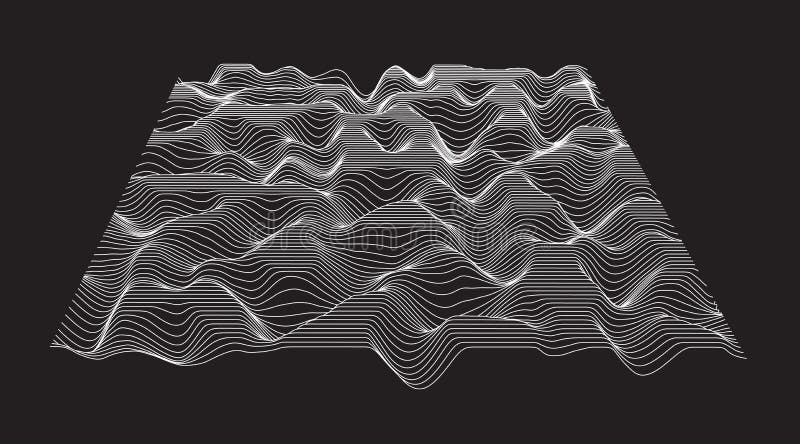 Abstract Vector Surface. Landscape Made of Lines Stock Vector ...