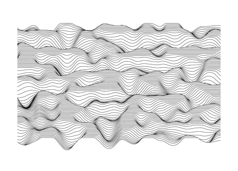 Abstract Vector Surface. Landscape Made of Lines. Surface Made of ...