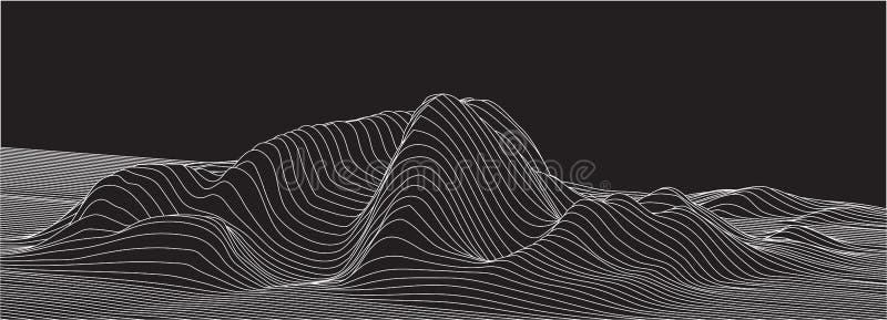 Abstract Vector Surface. Landscape Made of Lines. Surface Made of ...