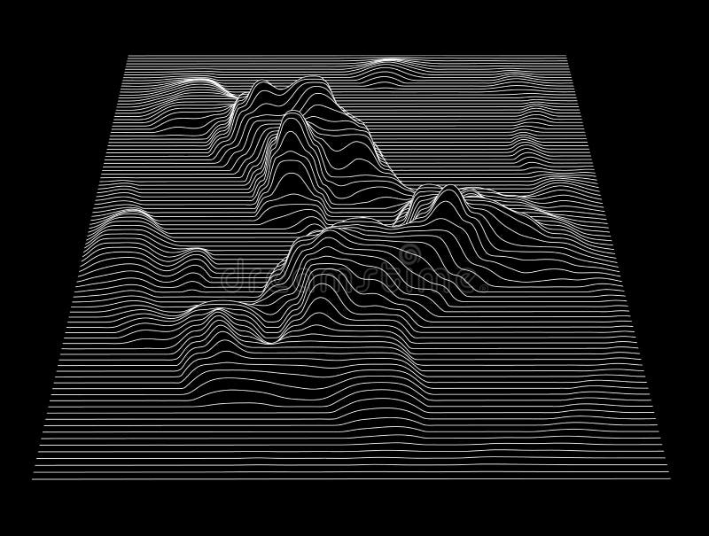 Abstract Vector Surface Made of Lines. Surface Made of Sections. Stock ...