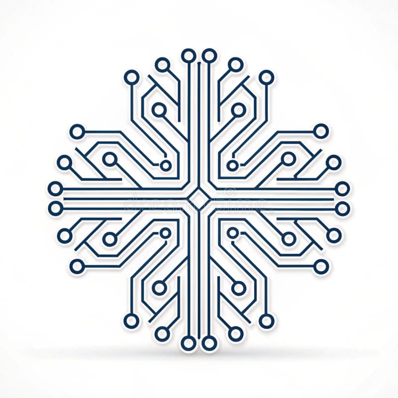 Abstract Vector Circuitry Symbol Isolated on White Background Stock ...