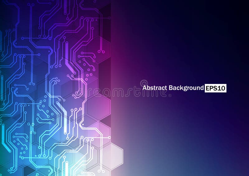 Abstract Vector Technology Design Background Concept with Circuit Light ...