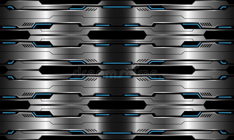 Abstract Vector Technology Futuristic Metallic Cyber Blue Light Power ...