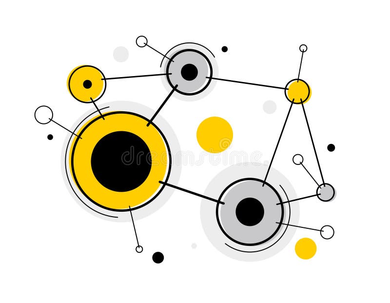 Abstract Vector Technology Theme Background with Connected Ciecles ...