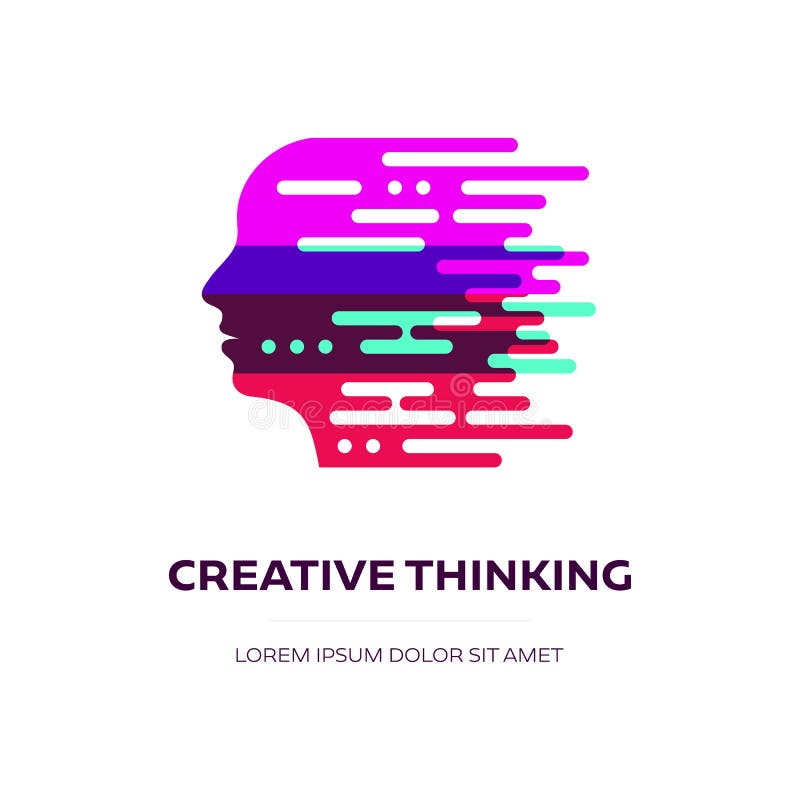 Abstract Vector Thinking Concept with Female Head Stock Vector ...