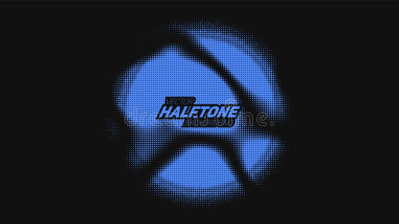 Abstract Vector Torn Blue Halftone Distorted Sphere. Scrathed Dotted ...